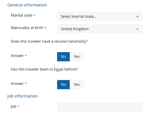 Explanation application procedure for the Egypt visa